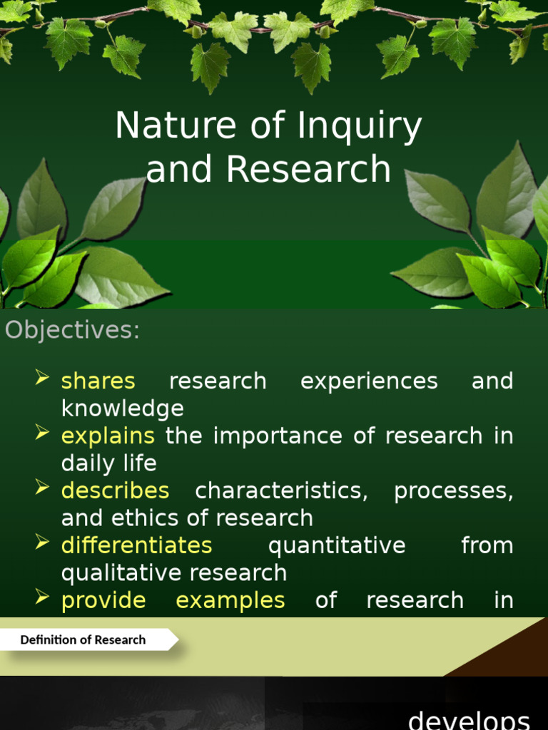 Nature of Inquiry and Research | PDF | Theory | Epistemology