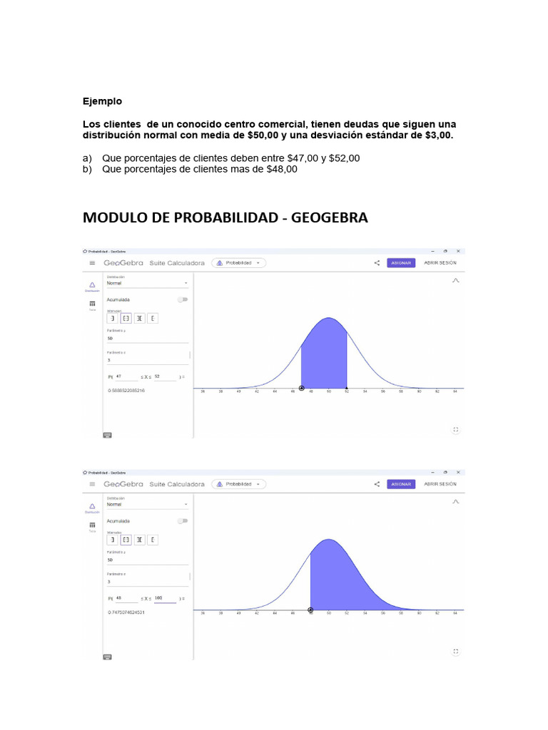 Demostración Geogebra - Modulo de Probabilidad | PDF