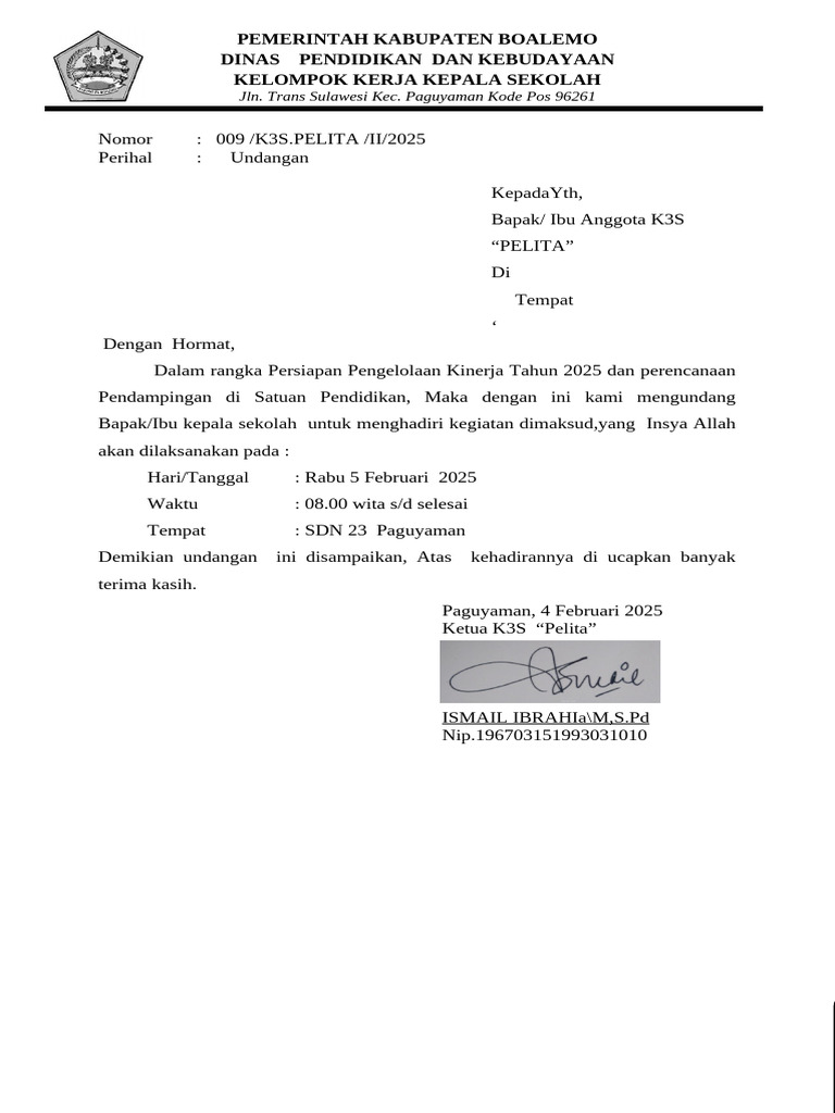 Undangan K3S Februari 2025 | PDF