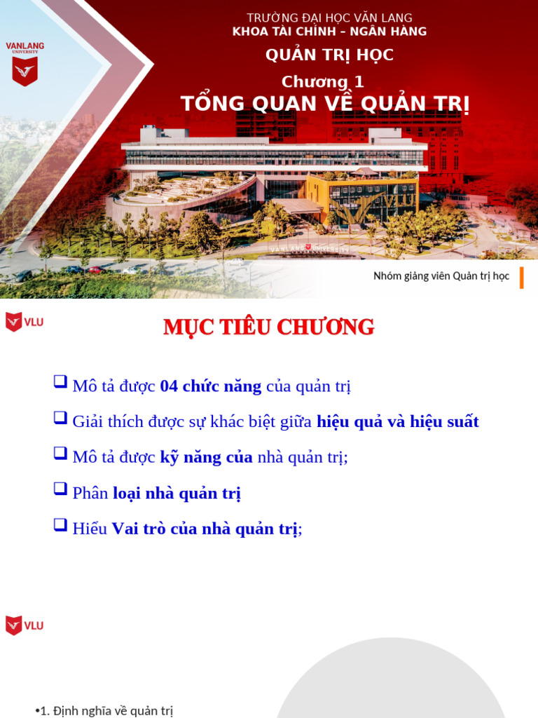 Chuong 1 - Tong Quan Ve Quan Tri Hoc | PDF