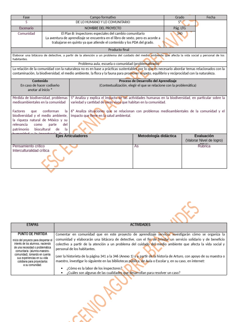 Proyecto de Bitácora Ambiental Comunitaria | PDF | Biodiversidad ...