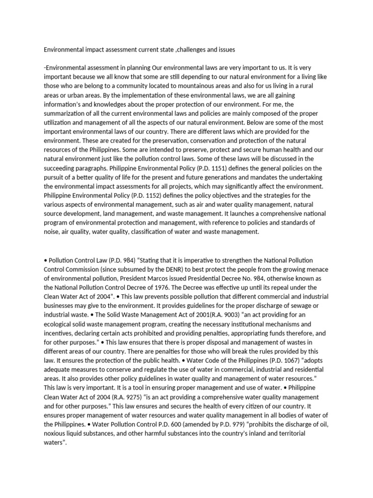 Current State of Environmental Impact Assessment | PDF | Environmental ...