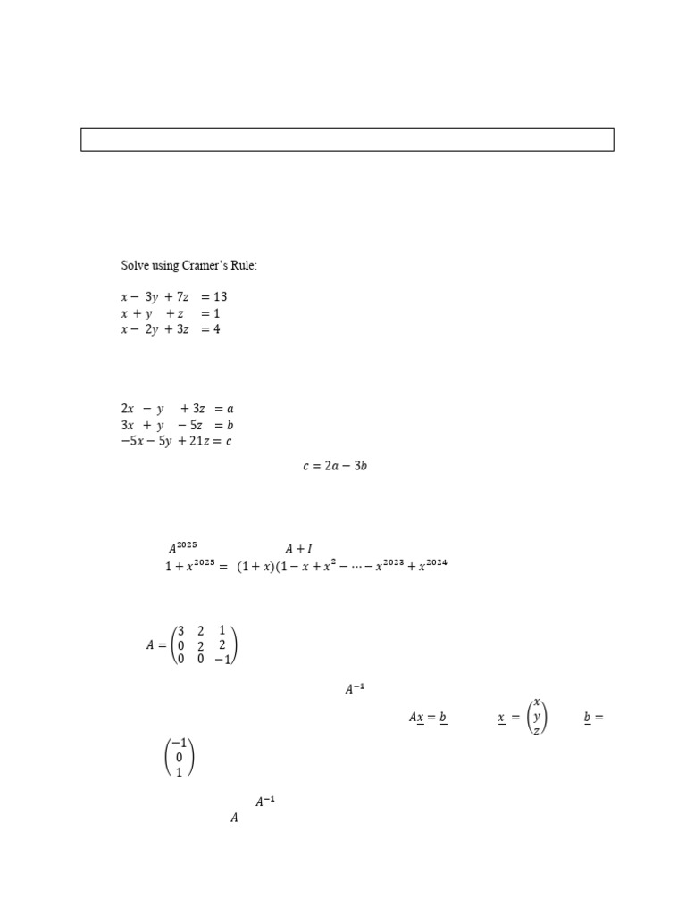 Linera Algebra Assignment 02 | PDF
