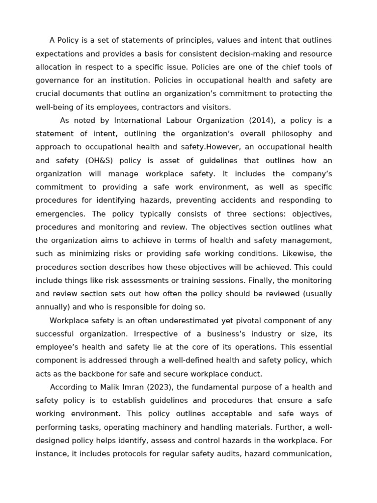 Public Health Assignment | PDF | Occupational Safety And Health | Safety
