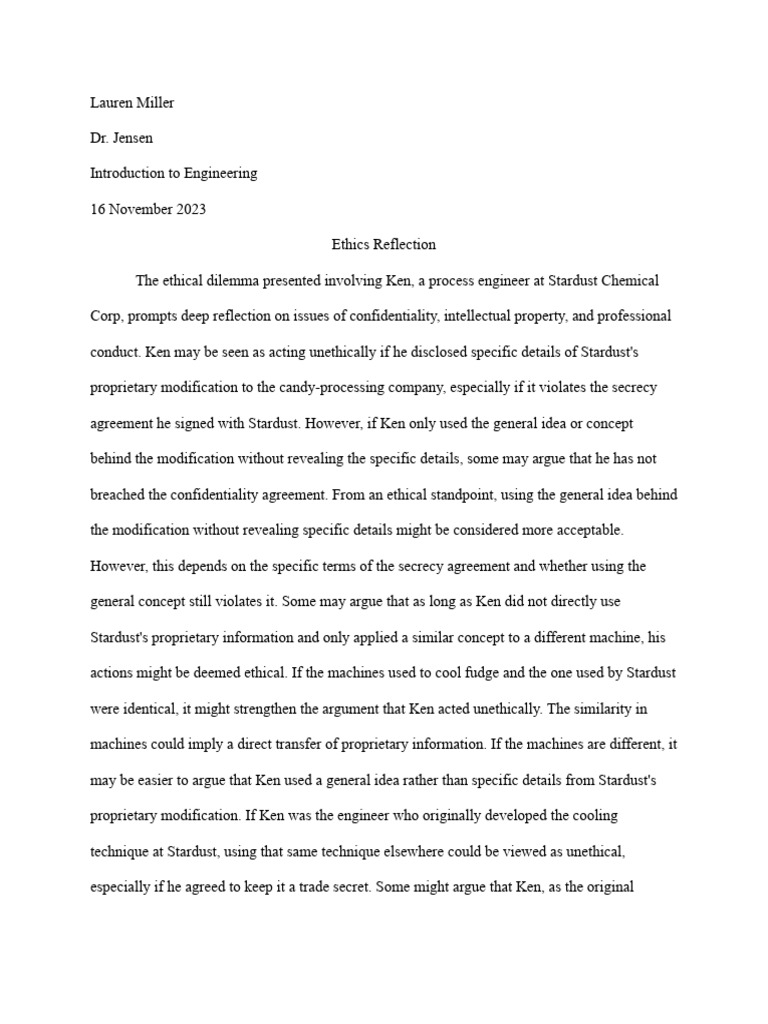 Ethics | PDF | Trade Secret | Confidentiality