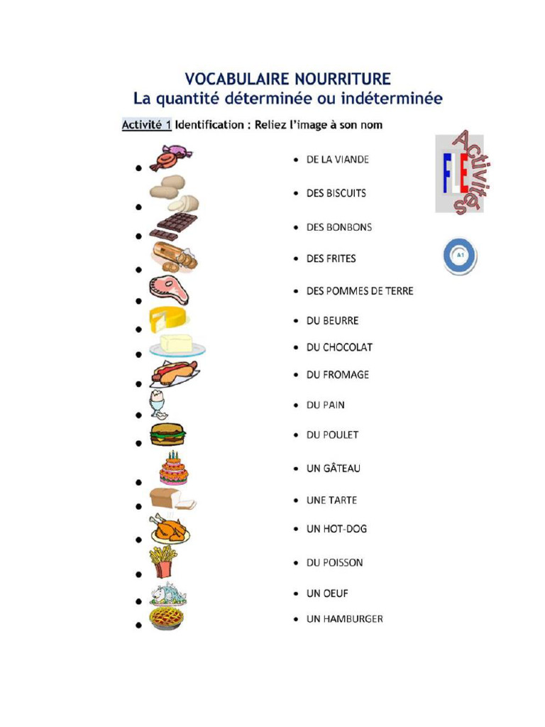 Vocabulaire de nourriture | PDF