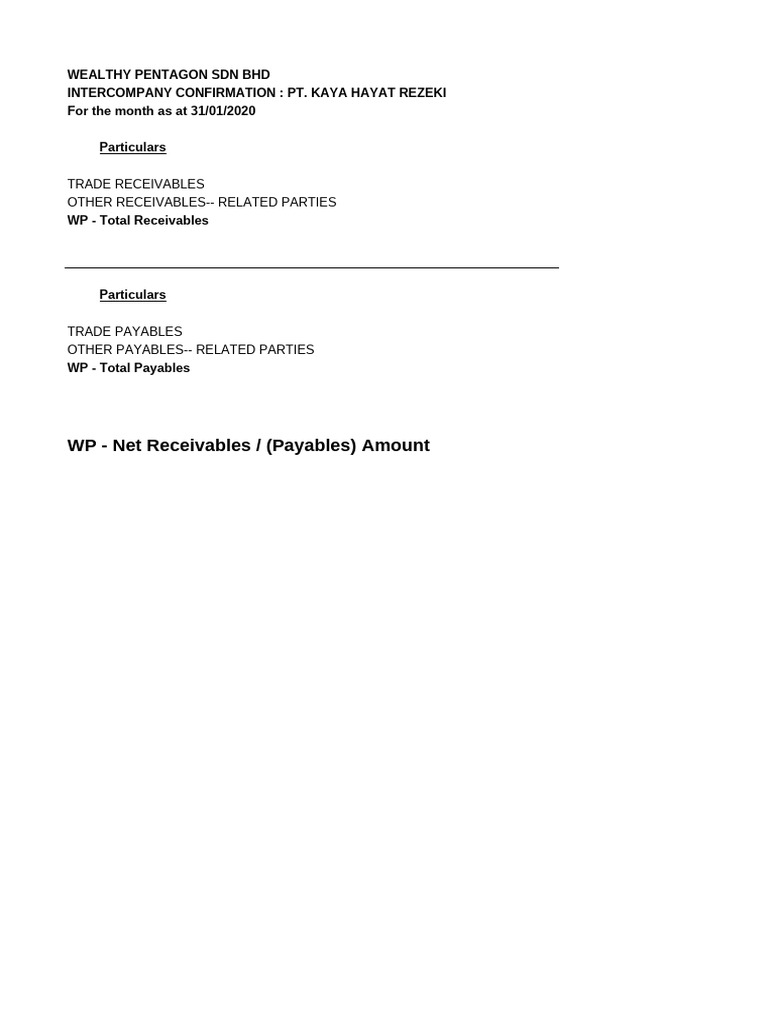 Intercompany Confirmation Statement 2020 | PDF | International Business ...