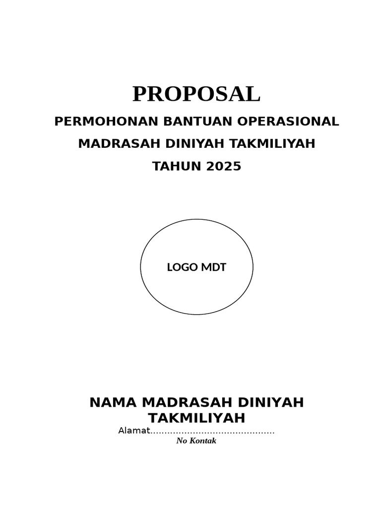 Contoh Proposal BOP 2025 | PDF