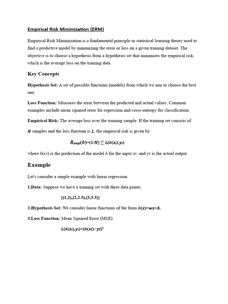 Empirical Risk Minimization | PDF | Mean Squared Error | Errors And Residuals