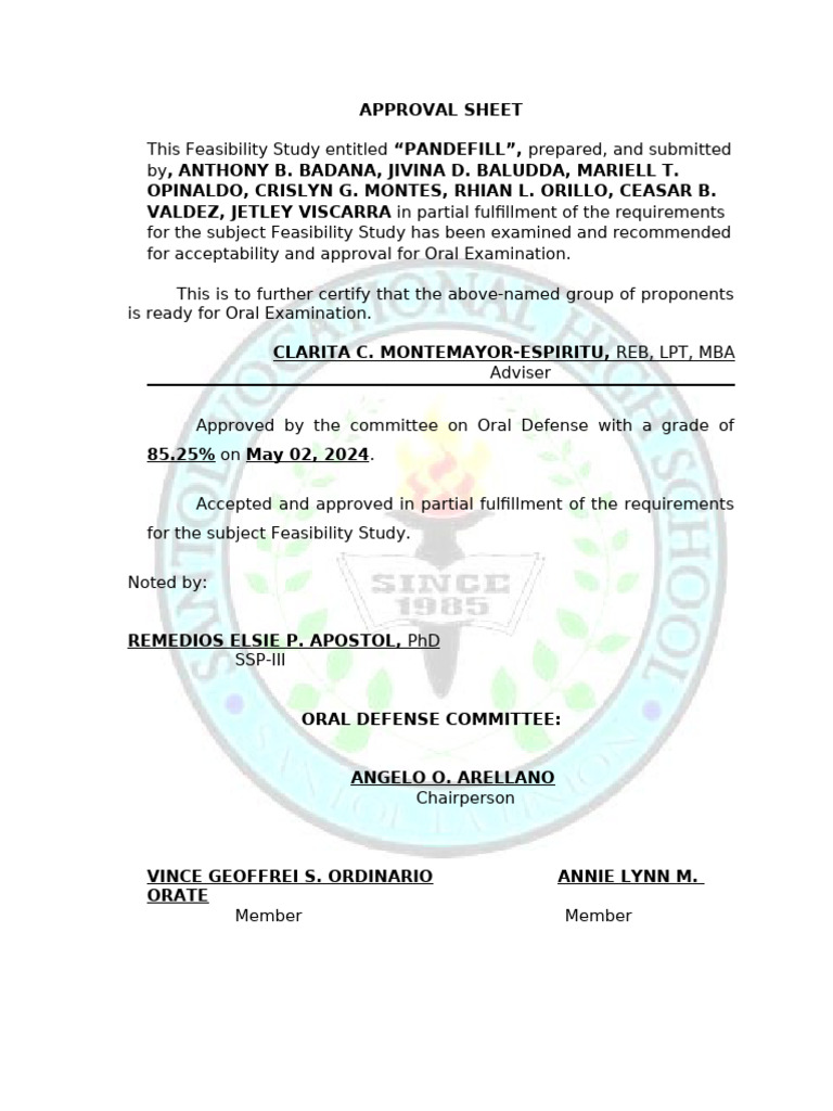 Approval Sheet | PDF