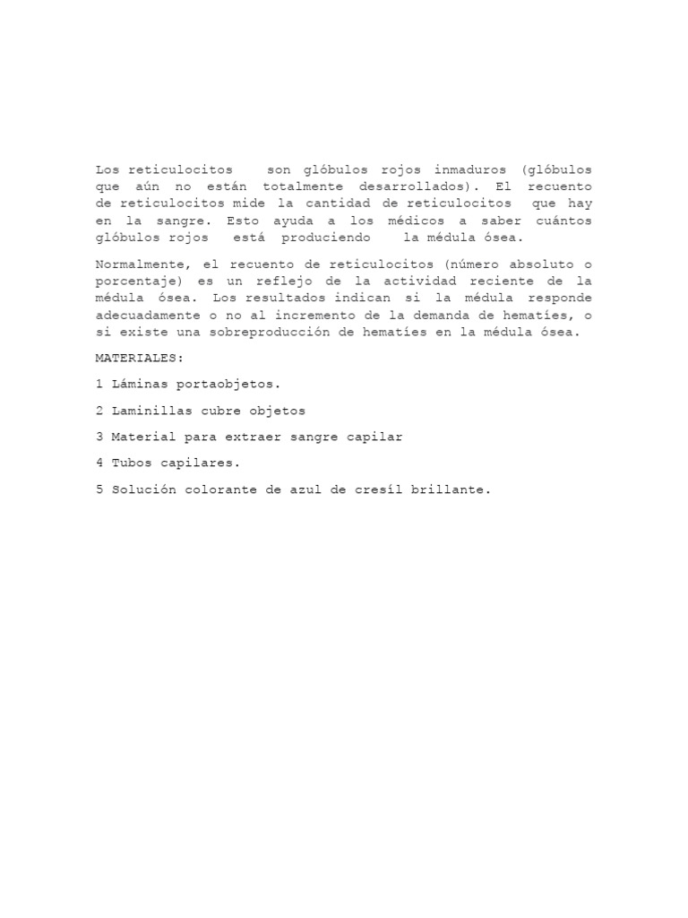 OTRAS PUEBAS QUE SE REALIZAN EN EL AREA DE HEMATOLOGIA | PDF ...