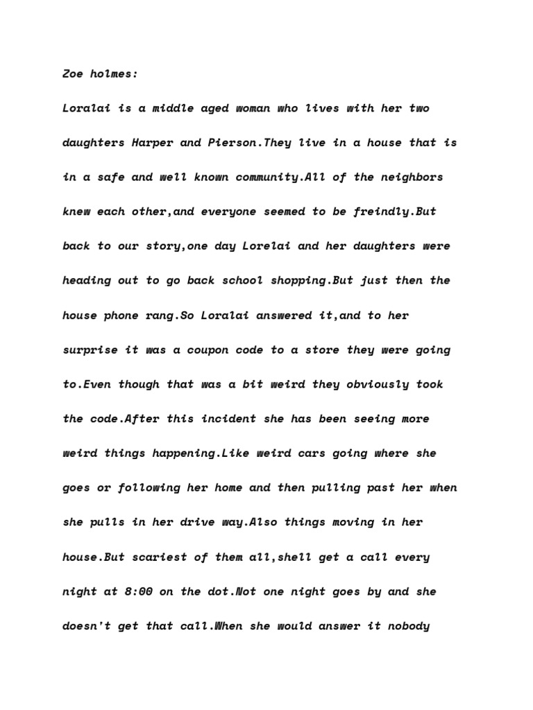 Zoe Holmes - Student Name_My Story | PDF