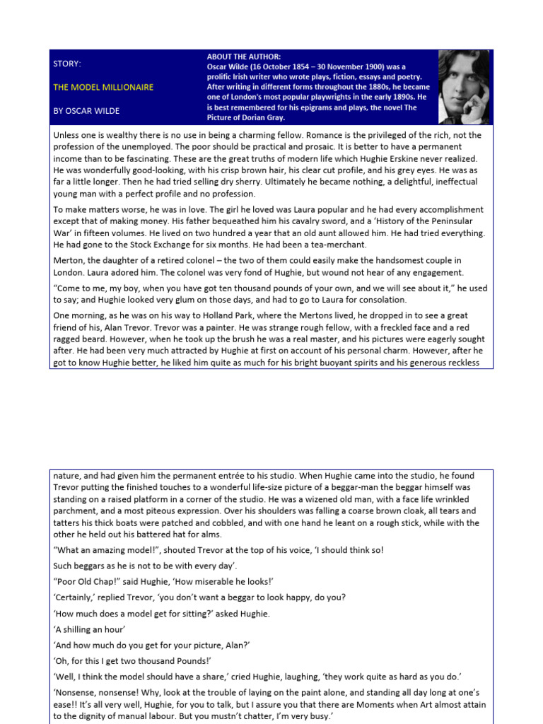 The Model Millionaire, TEXT | PDF