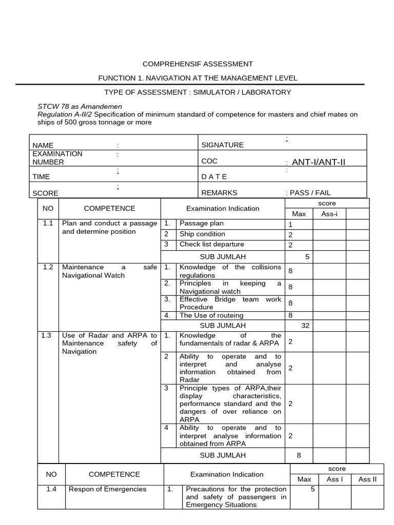 Assesment Comprehenshif Dek | PDF | Navigation | Shipping