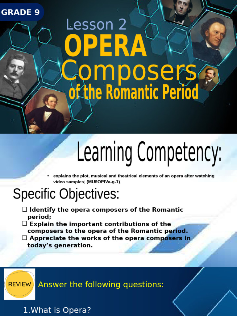 Q4 PPT Music9 - Lesson 2 Opera Composers of The Romantic Period | PDF ...
