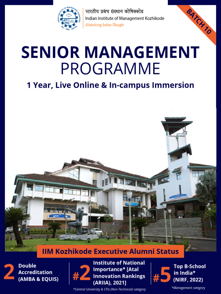 IIM Kozhikode Senior Management Program | PDF | Valuation (Finance) | Mergers And Acquisitions