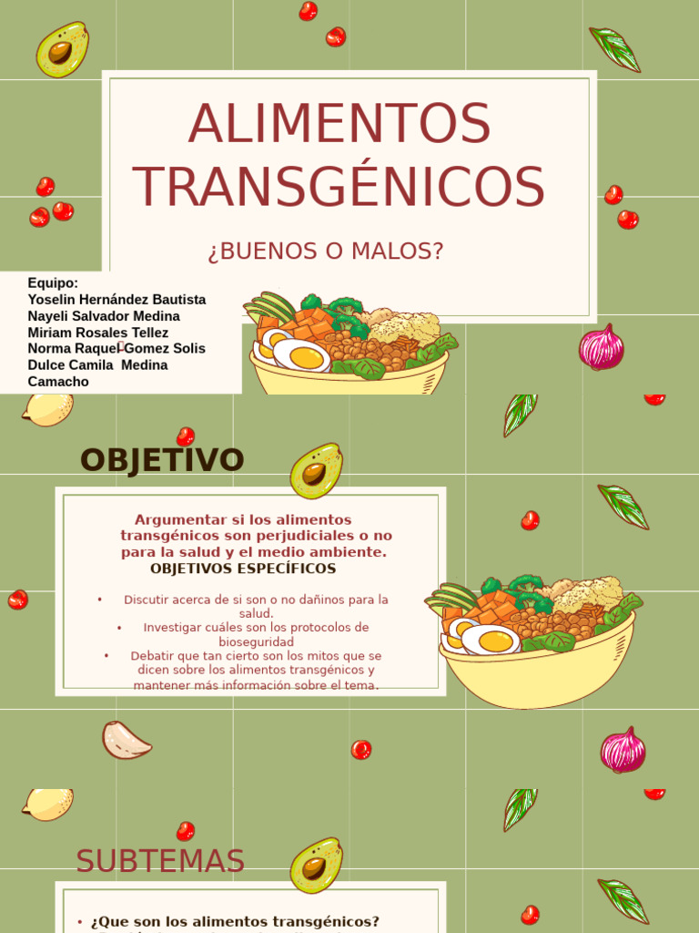 Alimentos Transgénicos: ¿Beneficios o Riesgos? | PDF