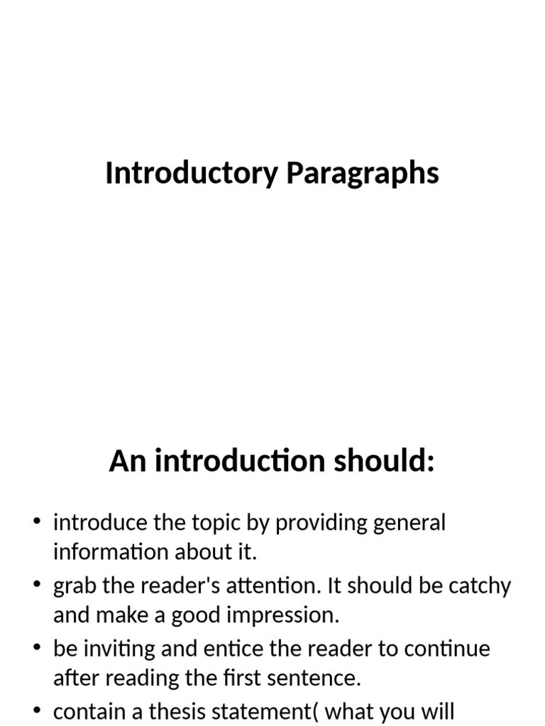 Introductions and Conclusions | PDF