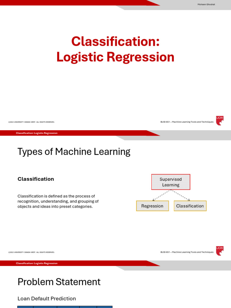 Classification - Logistic Regression | PDF | Machine Learning | Statistical Classification