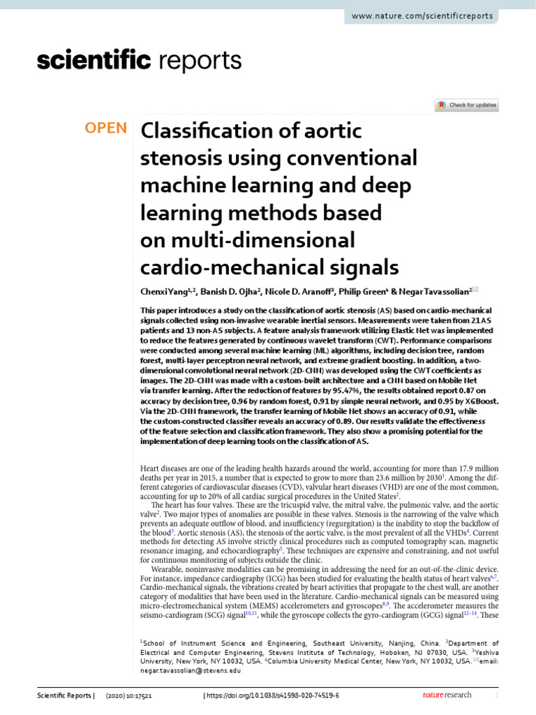 ML DL Methods Based On Multi-Dimentional Cardio-Mechanical Signals ...
