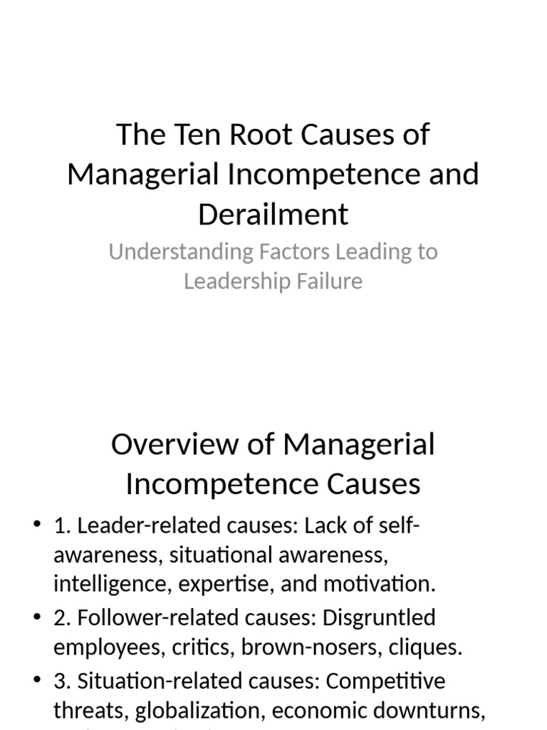 Managerial Incompetence Presentation | PDF