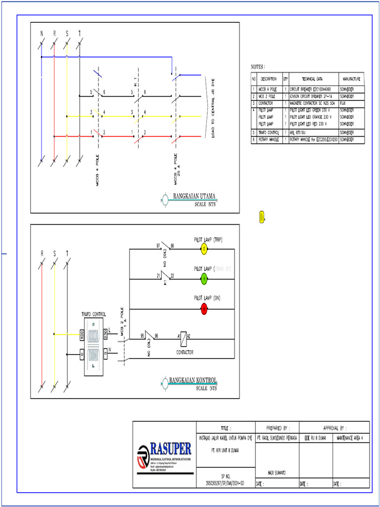 SINGLE LINE DIAGRAM - POMPA DYE TO SEND-Model | PDF