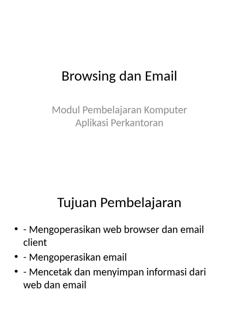 Panduan Mengoperasikan Browser dan Email | PDF