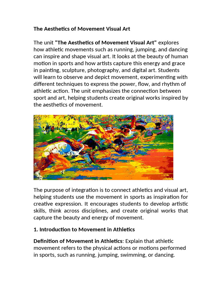 Movement in Art: Athletic Inspiration | PDF