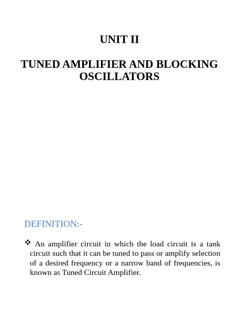 PPT UNIT 2 | PDF | Amplifier | Capacitor