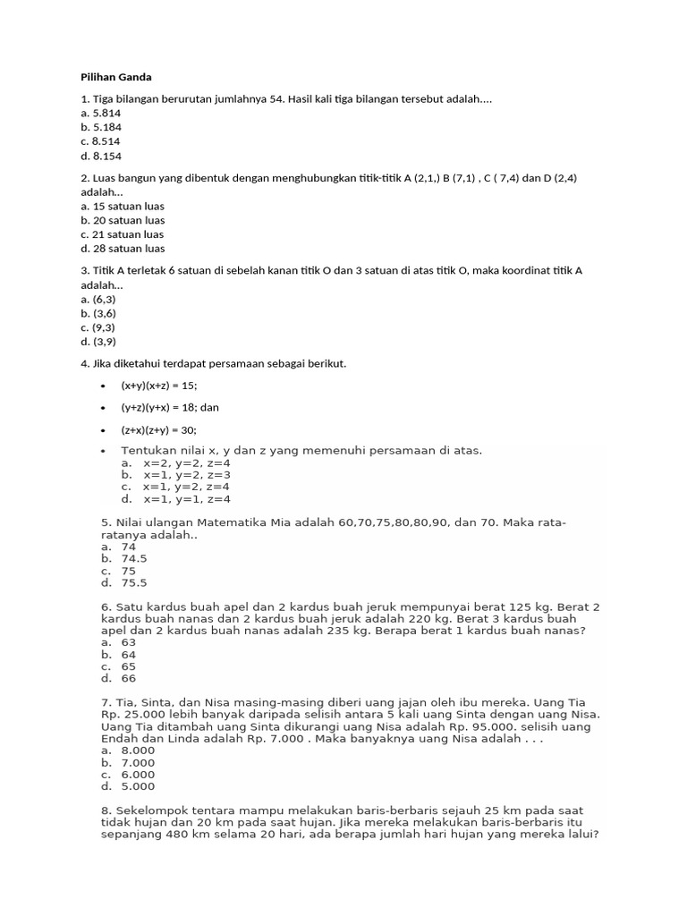 SOAL MATEMATIKA | PDF
