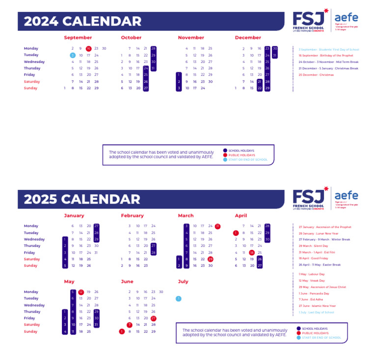 FSJ School Calendar 2024-2025 (Bolak Balik) | PDF | Liturgical Calendar | Christian Festivals ...
