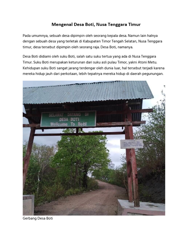 MMengenal Desa Boti | PDF