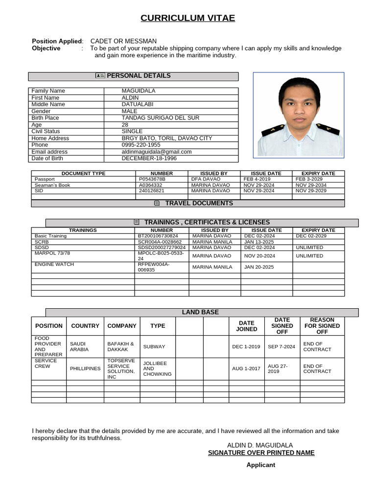 CV-ALDIN1 | PDF | Government And Personhood