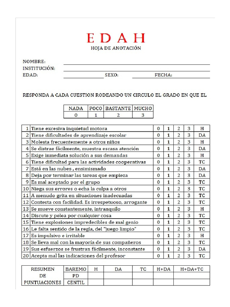 EDAH Protocolo | PDF