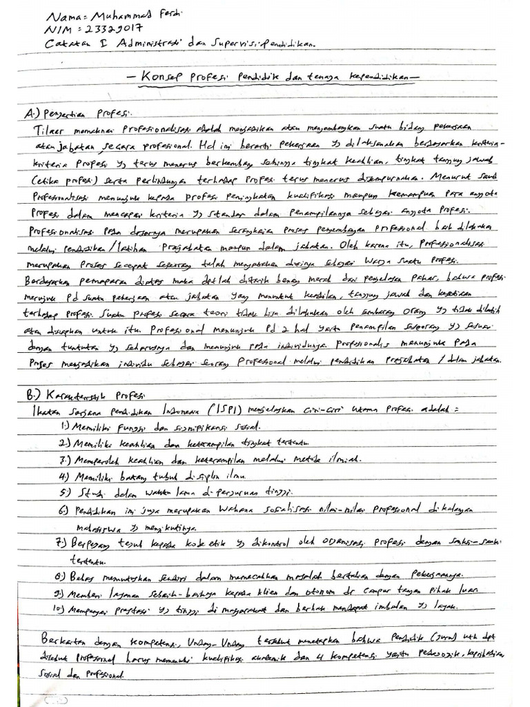Muhammad Ferdi (23329017) tugas 1 Administrasi dan Supervisi Pendidikan | PDF