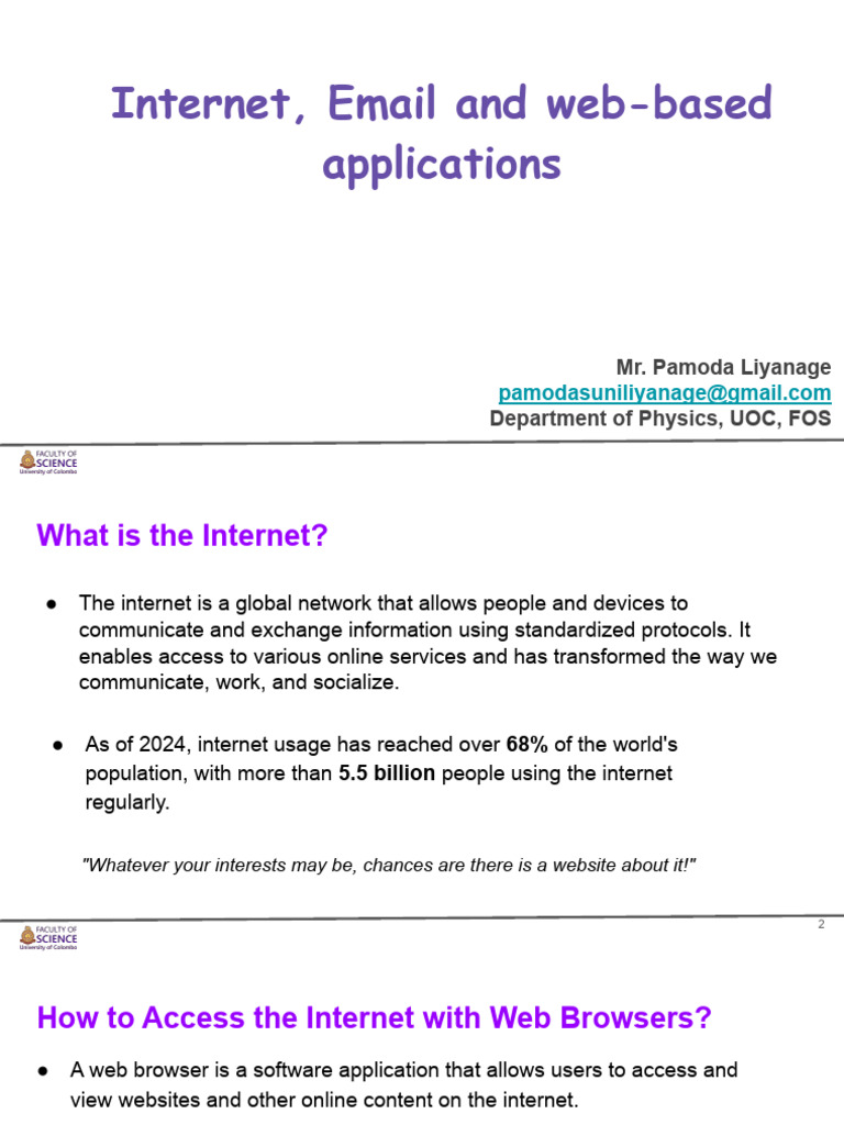 Internet, Email and Web Based Applications | PDF | World Wide Web ...