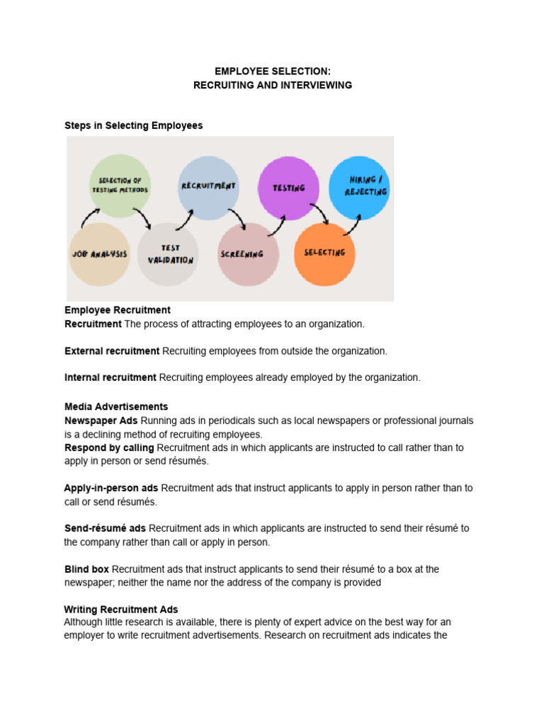 Employee Selection Handouts | PDF | Résumé | Recruitment