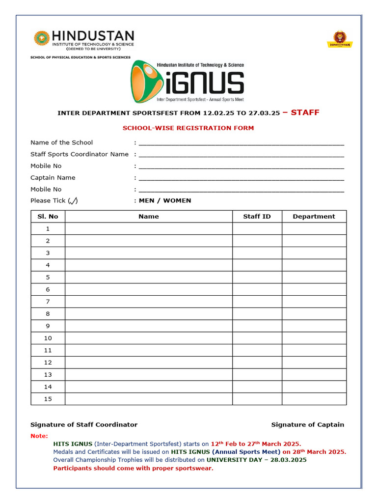 HITS INGUS - Staff - Schoo-Wise - Name - Game - Players Name List | PDF