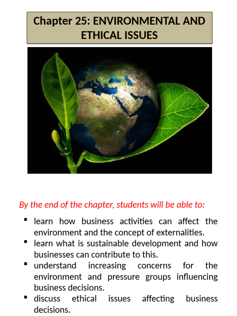 Chapter 25 Environmental and Ethical Issues | PDF | Externality ...