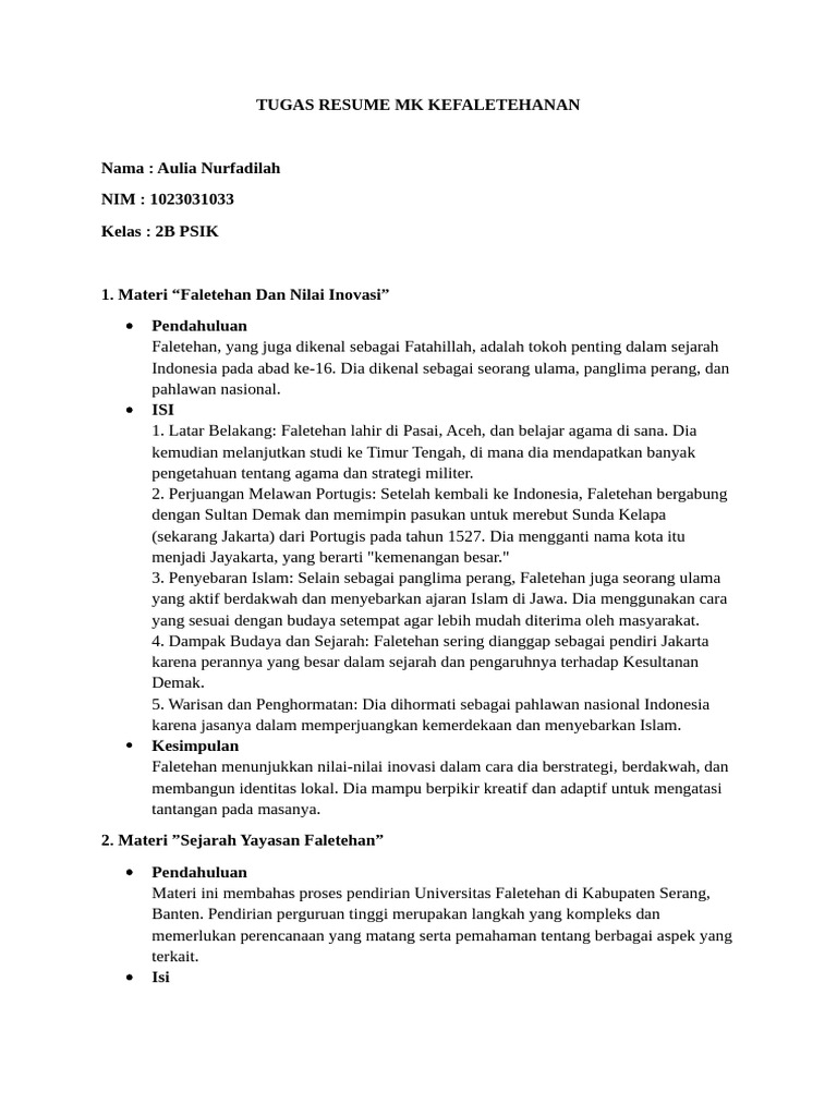 Tugas Resume Mk Kefaletehanan_aulia Nurfadilah | PDF