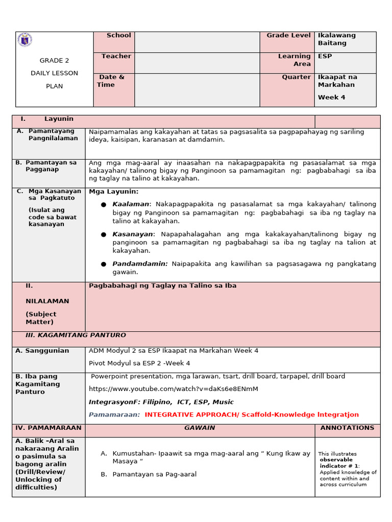 Cot-Esp 2-Q4-W4 | PDF