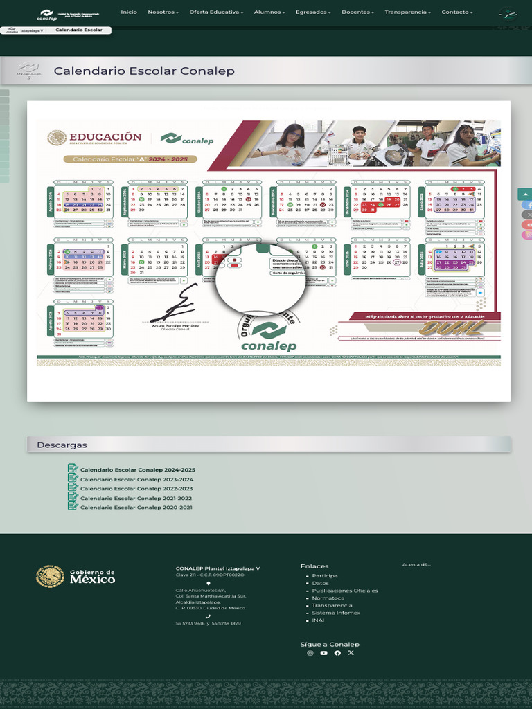 Calendario Escolar _ CONALEP | PDF