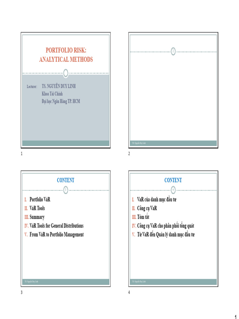 Ch06-Portfolio Risk-Analytical Methods | PDF