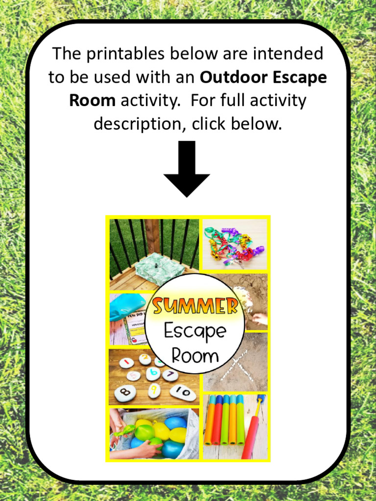 Summer Escape Room For Kids 1 | PDF