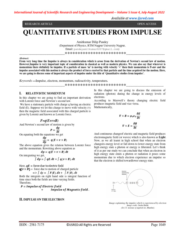 Physics Insights: Impulse & Momentum | PDF | Atomic Nucleus | Atoms