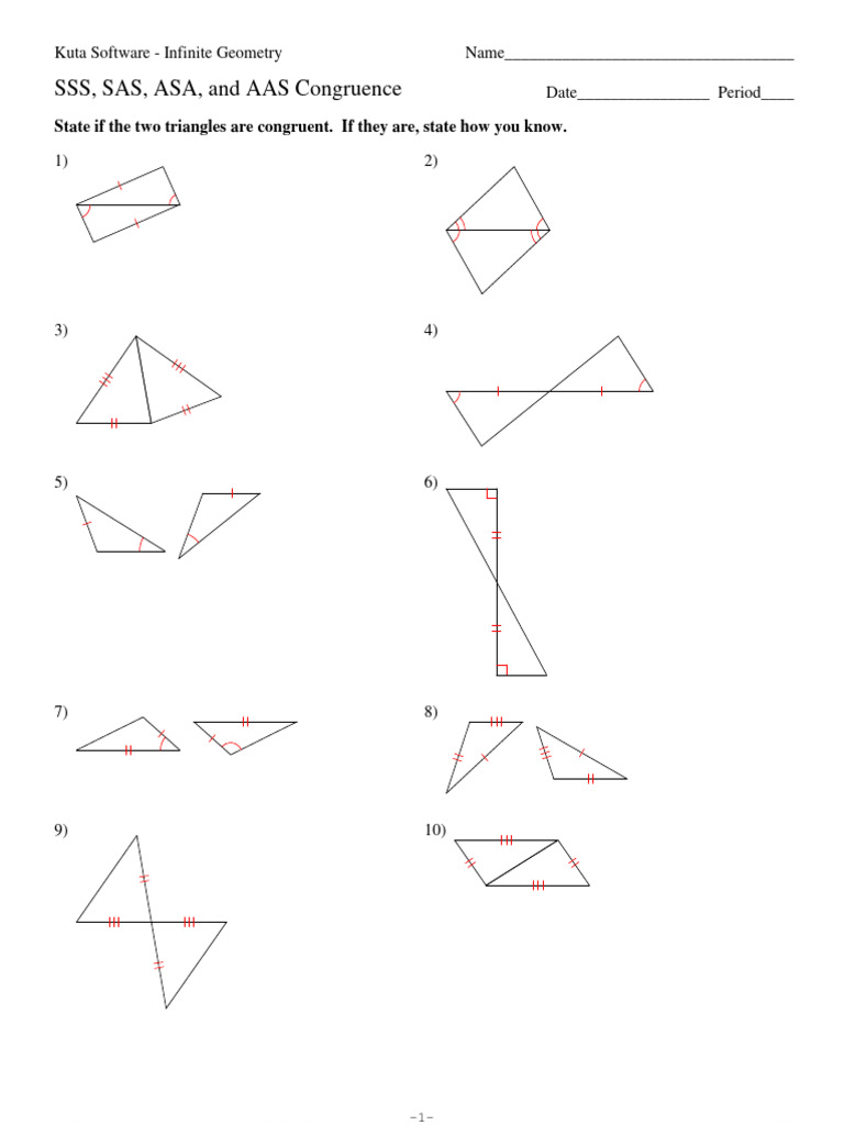 Triangle Congruence Worksheet Guide | PDF | Euclidean Geometry | Euclid
