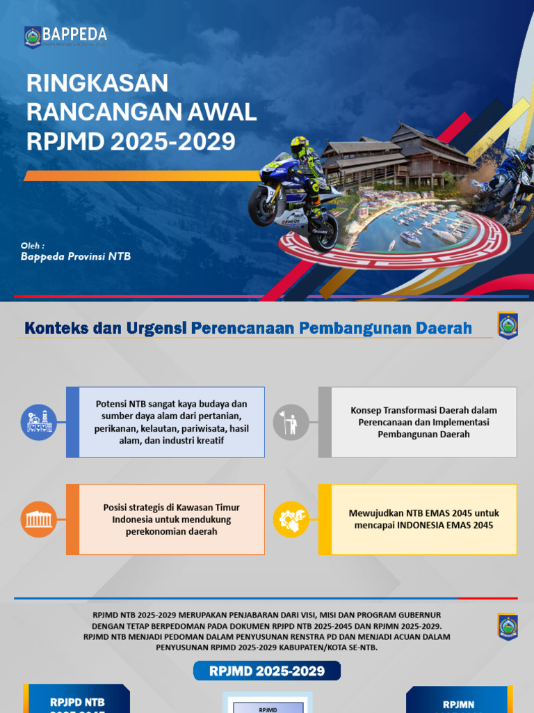 Ringkasan Rancangan Awal RPJMD Prov NTB 2025-2029 | PDF