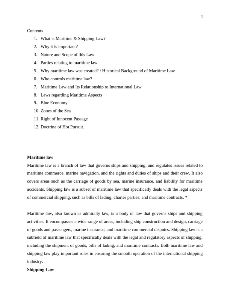 Maritime Note 01 | PDF