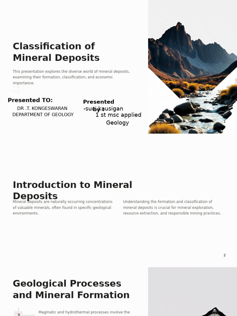 Classification of Mineral Deposits | PDF | Minerals | Rock (Geology)