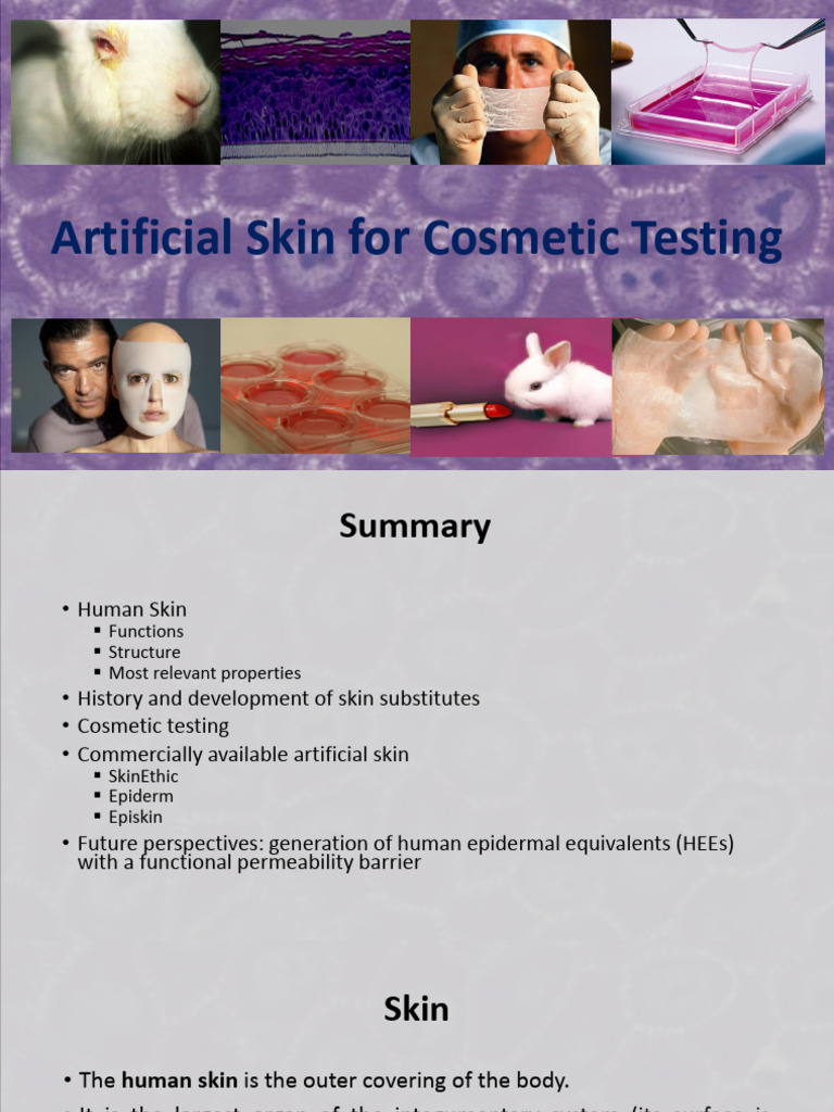 Artificial Skin for Cosmetic Testing Insights | PDF | Epidermis | Skin